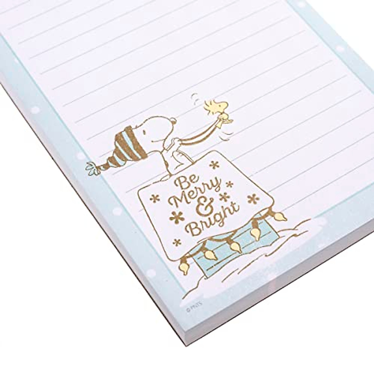 Graphique Merry Snoopy Holiday Magnetic Notepad | 100 Tear-Away Sheets | Grocery, Shopping, To-Do List | Writing Pad for Fridge, Kitchen, Office | Lined Paper | Great Gift | 4” x 9.25”