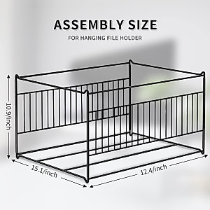 Hanging File Folder Frame Letter/Legal Size, File Cabinet Organizer,Hanging File Folders Holder, Heavy Duty Desk Filing Box Inserts for Office, Home Use,Fast Assembly, Easily Moving (Black)