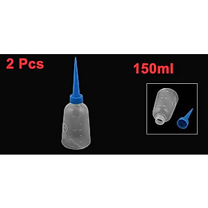 uxcell 2PCS 150ml Blue Nozzle Empty Squeeze Measuring Bottle Dispenser