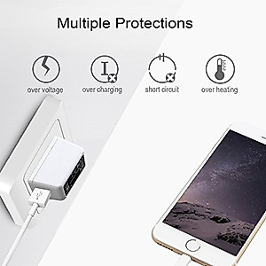 icv USB Wall Charger – 5V 2A 10W AC Power Adapter with US Plug for Phone, Tablet and Other Related USB Powered Devices Small and Lightweight – Designed for Safety(White)