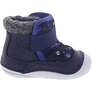 Stride Rite baby boys Soft Motion Channing First Walker Shoe, Grey/Navy, 6 Wide Toddler US
