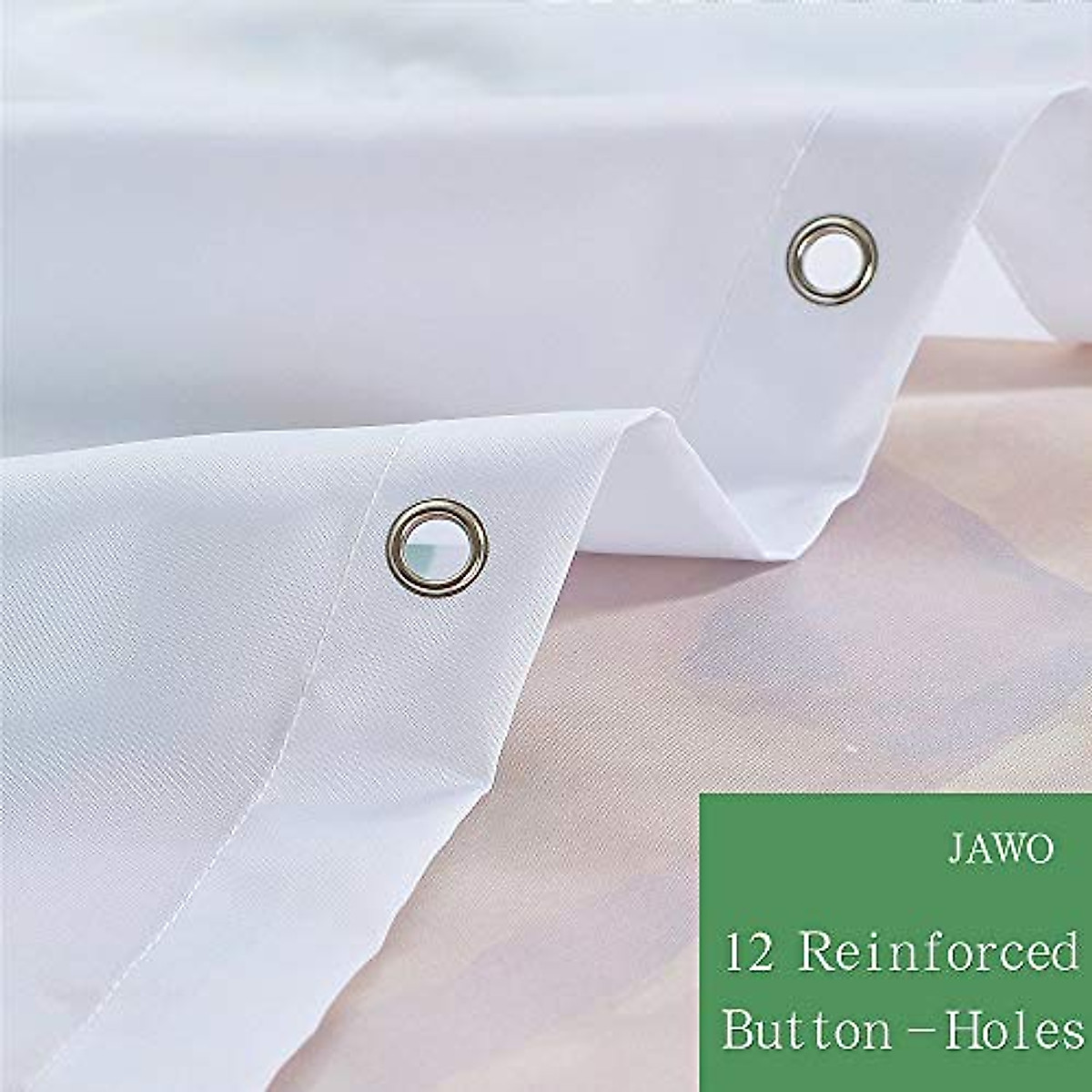 JAWO Hunting Camo Shower Curtain and Bath Mat Set 69x70 Inch, Mossy and Oak Shadow Grass Blades, Countryside Rural Hunting Bathroom Mat Set with Contour Toilet Mat, Mat and Toilet Lid Cover