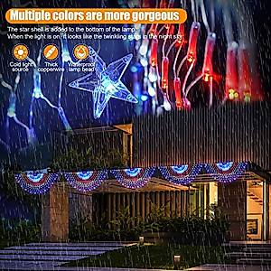 FAMILy LED American Christmas Lights Pleated American Flag Lights 4 x 2 Feet Patriot Decorations Holiday, Garden, Indoor and Outdoor Waterproof Flag Lights （1Pack）