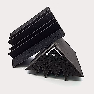 Acoustic Foam Bass Traps -12 Pack Wall Corner Studio Foam Blocks 12" X 7" X 7" Low-Frequency Sound Absorption Material for Home Studio and Theater etc. (12 Pack, Bass traps)