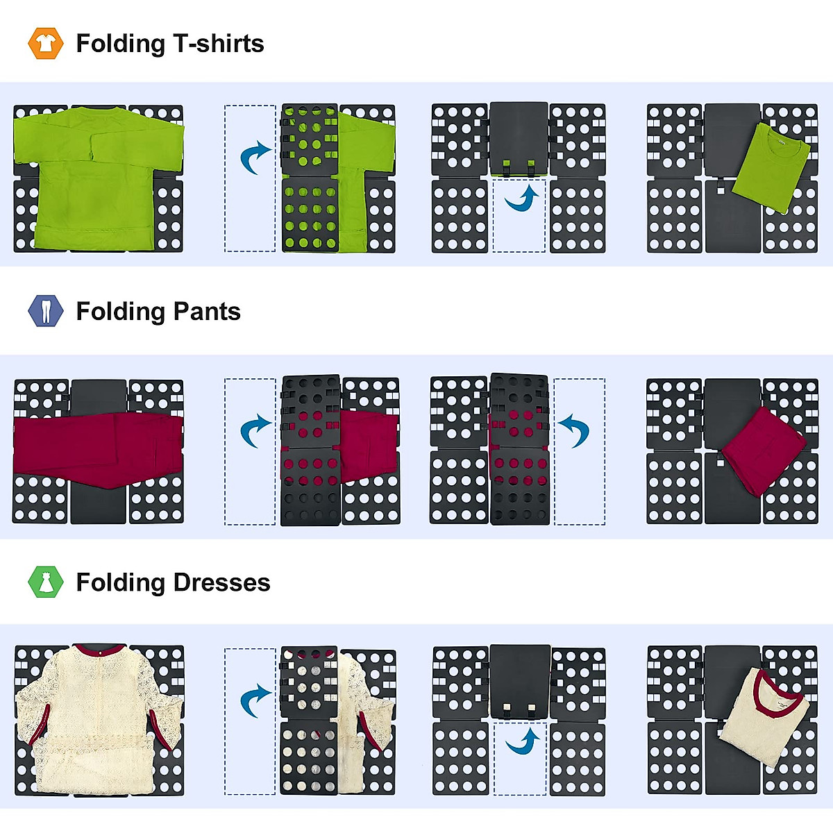 Sealegend Shirt Folding Board Shirt Folder Clothes Folding Board Durable Plastic t Shirts Clothes Laundry folders