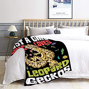 Leopard Gecko Blanket,Funny Gecko Gifts,Just A Girl Who Loves Leopard Gecko Flannel Throw Blanket,Super Soft Cozy Blanket,Fuzzy Warm Cozy Bedding Blankets for Couch Bed,40"x50"-Throw Size for Kids