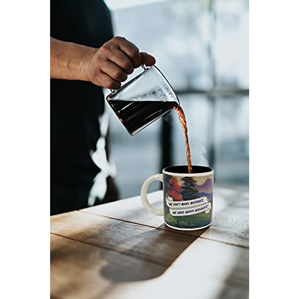 The Unemployed Philosophers Guild Ceramic Bob Ross Self-Painting Mug - in A Fun Gift Box