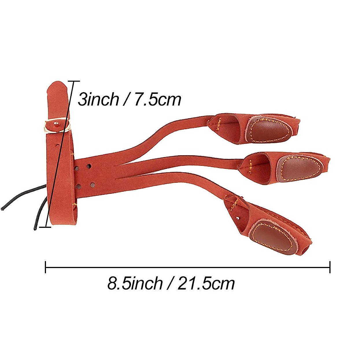 Toparchery Archery 2 Straps Arm Guard & 3 Finger Protective Gloves for Recurve Compound Long Bow Hunting Shooting Brown