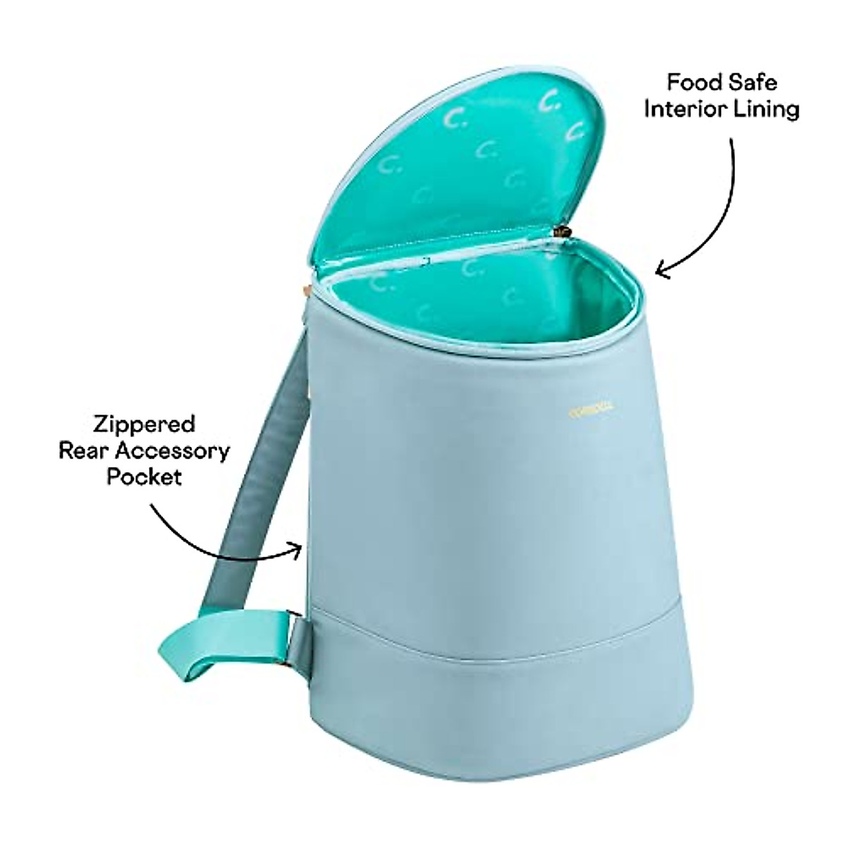 Corkcicle EOLA Cooler Backpack, Waterproof and Leak Proof Insulated Bag, Perfect for Wine, Beer, and Ice Packs, Seafoam