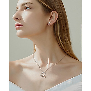 CELESTIA Sterling Silver Elephant Necklace for Women Mother and Daughter Elephant Pendant Jewelry Elephant Gifts for Women Bonus Mom Grandma Wife Aunt