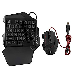 PC Gamer Set, One‑Handed Keyboard Keyboard Mouse Set, One‑Handed Gaming Keyboard, for Home Gaming Easy to Use