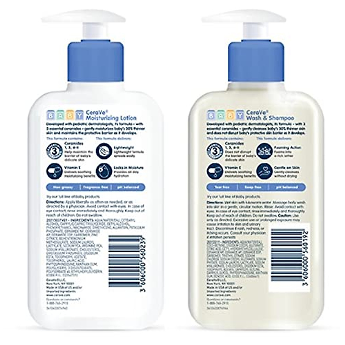 CeraVe Baby Wash & Shampoo 8 oz & Baby Lotion 8 oz Set
