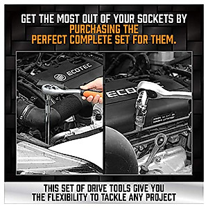 HORUSDY 20-Piece Extension Bar Set, 1/4", 3/8" and 1/2" Drive Socket Extension Set