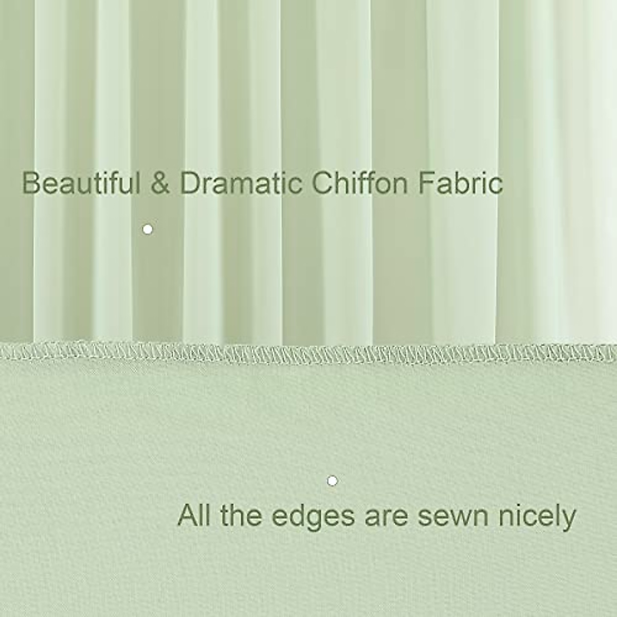 10ft x 10ft Sage Green Backdrop Curtains, Wrinkle-Free Sheer Chiffon Fabric Backdrop Drapes for Wedding Arch Party Ceremony Stage Decoration