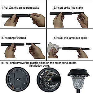 4 Pack Christmas Solar Pathway Lights Cool White Solar Path Lights Outdoor Auto On/Off Lights Waterproof Christmas Garden Lights Solar Landscape Lighting for Pathway, Garden, Driveway, Backyard Decor