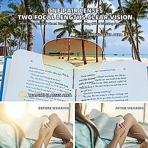 LADEESSE Bifocal Sunglasses For Women Cateye Stylish Reading Glasses 3 Pack UV400 Magnifying Readers Glasses +2.25