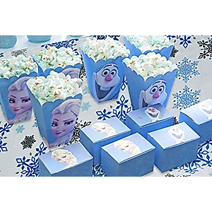 3Pcs Christmas Snowflake Tablecloth Table Cover Snowflakes Winter Plastic Tablecloth Winter Wonderland Decorations Scandinavian Snowflakes Table Cover for Christmas, Frozen Theme Party Supplies