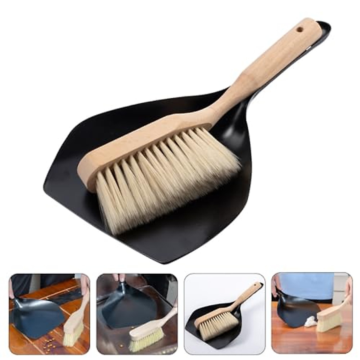 BUTIFULSIC 1 Set Desktop Broom Handheld Broom Dustpan Cleaning Accessory Whisk Broom Small Broom and Sweeping Pan Dust Brush Household Brooms Mini Broom Mini Brush Portable Brush Char The Pet