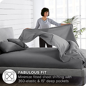 Ivy Union Twin Size Sheet Set - Breathable & Cooling Sheets - Extra Soft, Easy-Fit Bed Sheets - Deep Pockets - Bedding Sheets & Pillowcases (Twin, Grey)