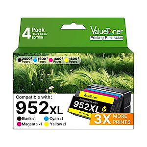 Valuetoner Remanufactured Ink Cartridges Replacement for HP 952 XL 952XL High Yield for OfficeJet Pro 8710 8720 7740 8740 7720 8715 8702 Printer (1 Black,1 Cyan,1 Magenta,1 Yellow, 4 Pack)