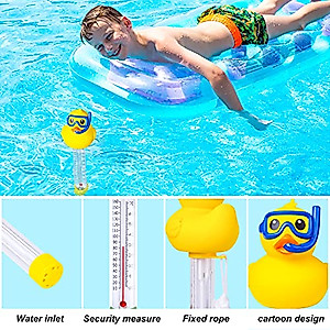 Doli Yearning Swimming Pool Thermometer Floating Easy Read Pond Thermometer with String| Shatter Resistant| for Outdoor & Indoor Swimming Pools, Spas, Hot Tubs| Classic Duck