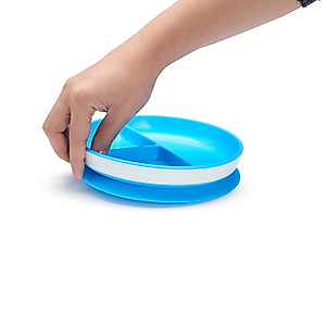 Munchkin® Stay Put™ Divided Suction Toddler Plate, Blue