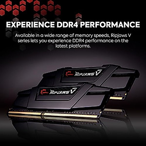 G.SKILL Ripjaws V Series (Intel XMP) DDR4 RAM 16GB (2x8GB) 3200MT/s CL16-18-18-38 1.35V Desktop Computer Memory UDIMM - Black (F4-3200C16D-16GVKB)