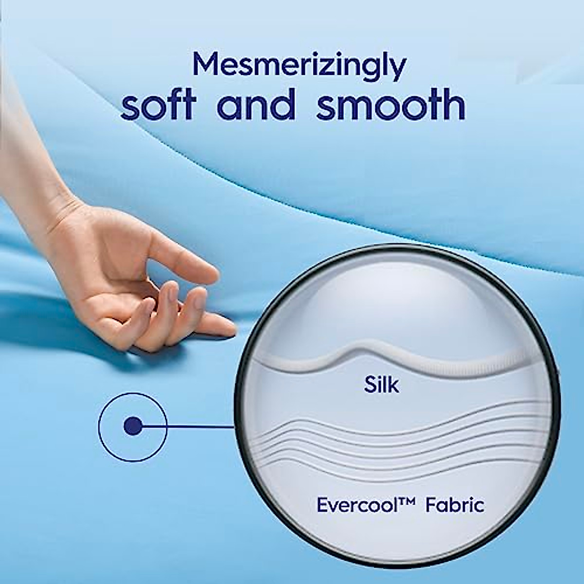 REST Evercool™ Cooling Comforter, Cooling Blanket for Hot Sleepers, Night Sweats, Menopause Hot Flash. Buttery Soft, Nontoxic, Hypoallergenic, Machine Washable, All Season Duvet, Blue King 106"x90"