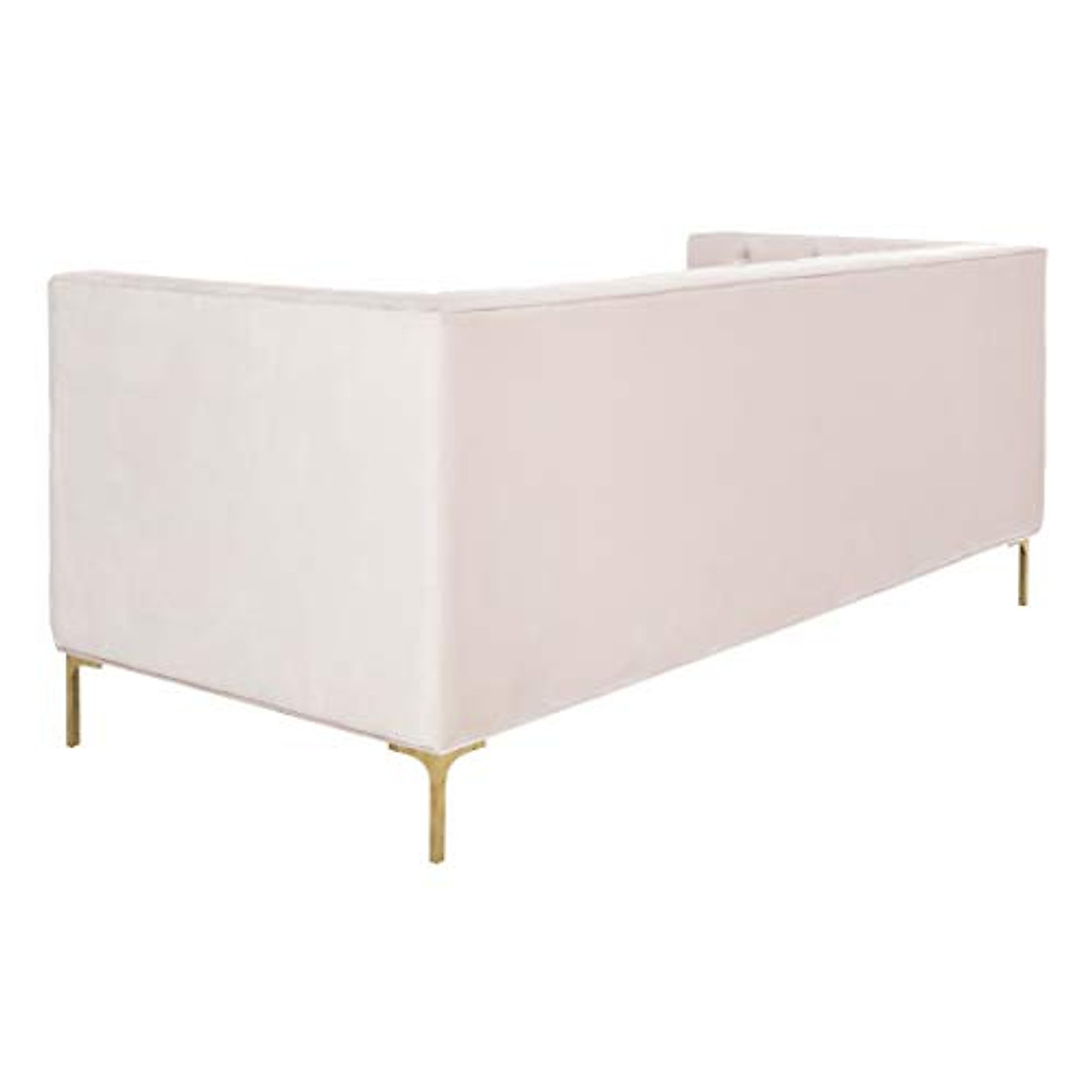 Safavieh Couture Home Vydia Glam Blush Pink Velvet and Gold Tufted Sofa