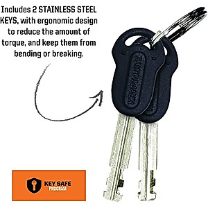 Kryptonite Keeper Bike U-Lock Standard with Braided Steel Cable, Heavy Duty Anti-Theft Bicycle U Lock, 12mm Shackle and 10mm x4ft Length Security Cable with Mounting Bracket and Keys,Black