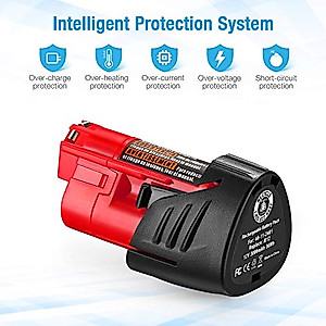 Powerextra 4Pack M 12 3.0Ah Replacement Battery for 12V M12 Lithium Ion Battery XC 48-11-2420 48-11-2440 48-11-2402 48-11-2411 48-11-2412 Cordlees Power Tools