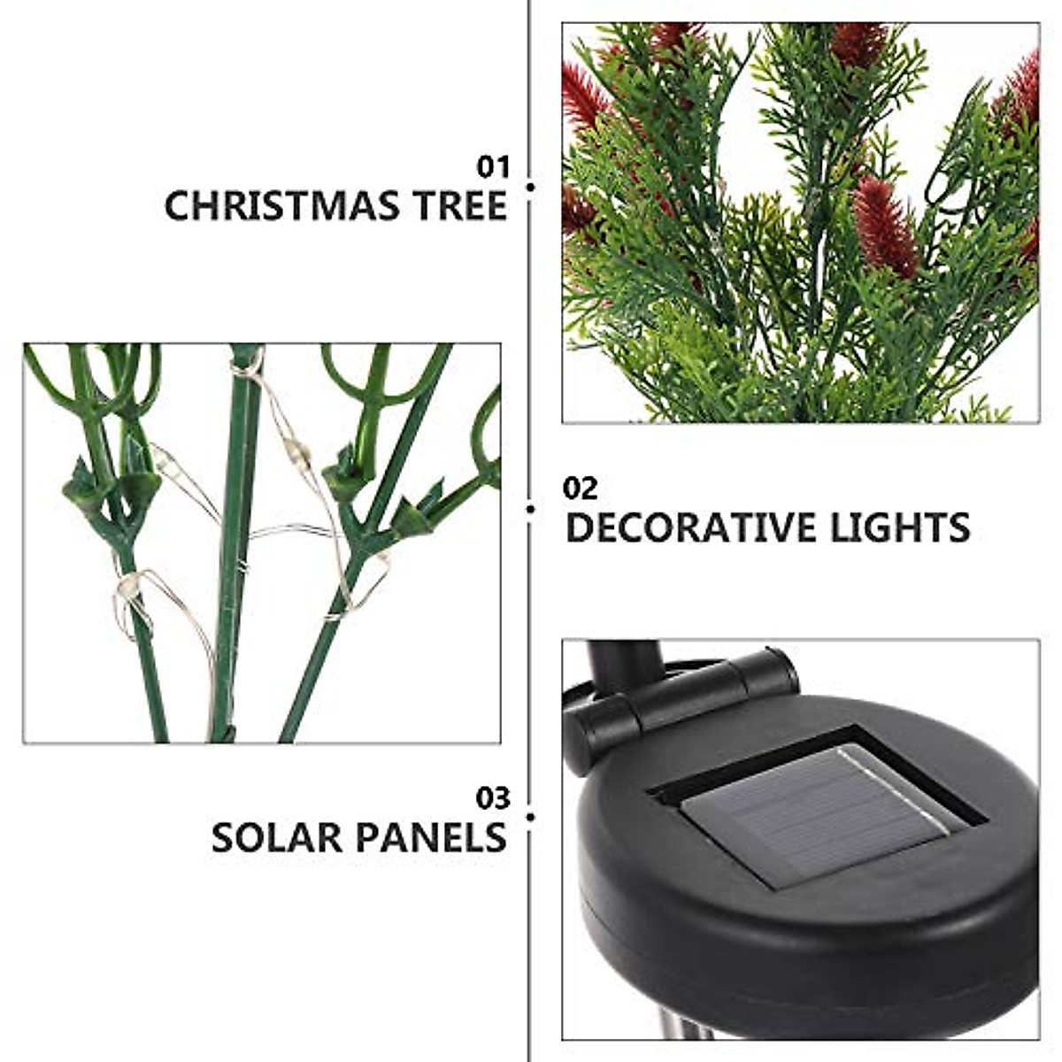 Uonlytech 2pcs Solar Christmas Lights Outdoor Figurine Light Xmas Lawn Lights Christmas Pathway Markers Pinecone Lawn Light Christmas Lights Outdoor Led Lamp Outside Lamp Solar Light Plastic