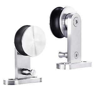 EaseLife Modern Sliding Barn Door Hardware Hangers,Stainless Steel,2 Pcs