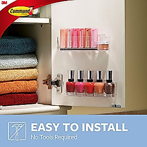 Command Medium Caddy, Clear, with 4 Clear Indoor Strips, Organize Damage-Free
