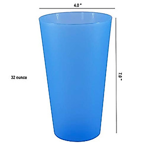 YUYUHUA 32-ounce Cups, BPA-free Plastic Tumblers Reusable Dishwasher Safe Set of 12 in 4 Assorted Colors Large Drinking Glasses