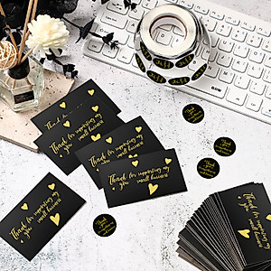 3420 Pcs Thank You Small Business Packaging Supplies Set Thank You Label Stickers Thank You for Supporting My Small Business Cards Resealable Packaging Bag Suitable for Packaging Small Business