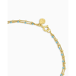 gorjana Women's Capri Layer Necklace, 18K Gold Plated, Turquoise and Golden Beads
