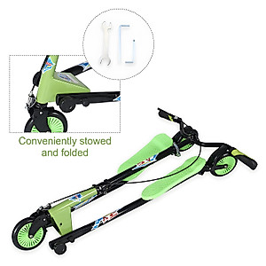 AODI Swing Wiggle Scooter, 3 Wheels Drifting Scooter with Adjustable Height/Folding Kick Scooter for Kids/Woman/Men Age 6+ Years Old
