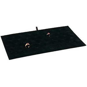 FindingKing 51 Clip Ring Pad Black Velvet Jewelry Showcase Display