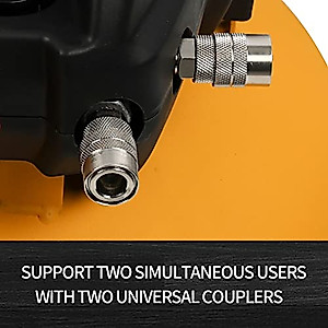 ZaraApex Pancake Portable Electric Oil Free Air Compressor with two couplers, 6 Gallon, 135 PSI