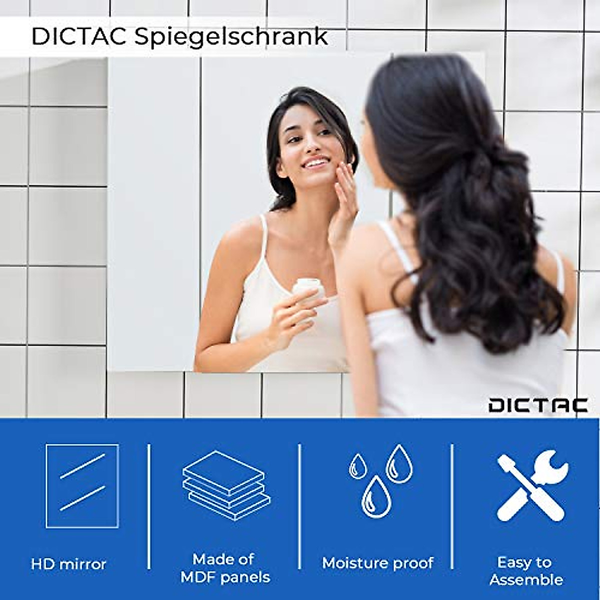 Medicine Cabinet Bathroom Mirror Cabinet with 3 Door 27.6 x 24 Inch Bathroom Wall Cabinet with Mirror Wall Mirror Storage Shelf with 3-Adjustable Shelves Storage Organizer Kitchen Cupboard White