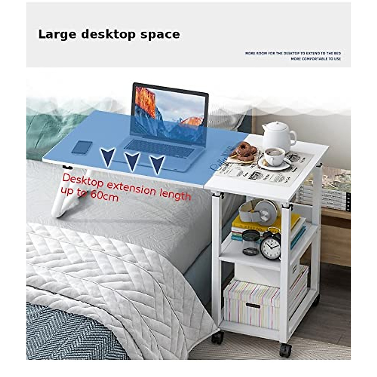 MJWDP Laptop Table Portable Folding Desk Bed Table Laptop Desk Computer Table for Bedroom Office Adjustable Movabl Computer Desk Table