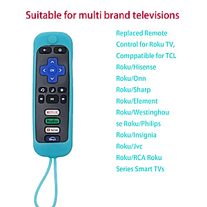 (Pack of 2) Replacement Remote Control for ROKU TV,Universal TV Remote Control with Protective case Compatible for Hisense/Philips/Sharp/Onn/Element/TCL Series TVs (Not for Roku Stick and Box)
