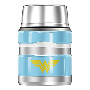 Wonder Woman Believe In Wonder OFFICIAL Believe In Wonder THERMOS STAINLESS KING Stainless Steel Food Jar with Folding Spoon, Vacuum insulated & Double Wall, 16oz