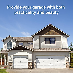 WINSOON for 2 Cars Magnetic Decorative Garage Door Hardware Couch House 12 Pieces Curb Appeal Faux Hinges Handles Accents Hardware Kit, Black