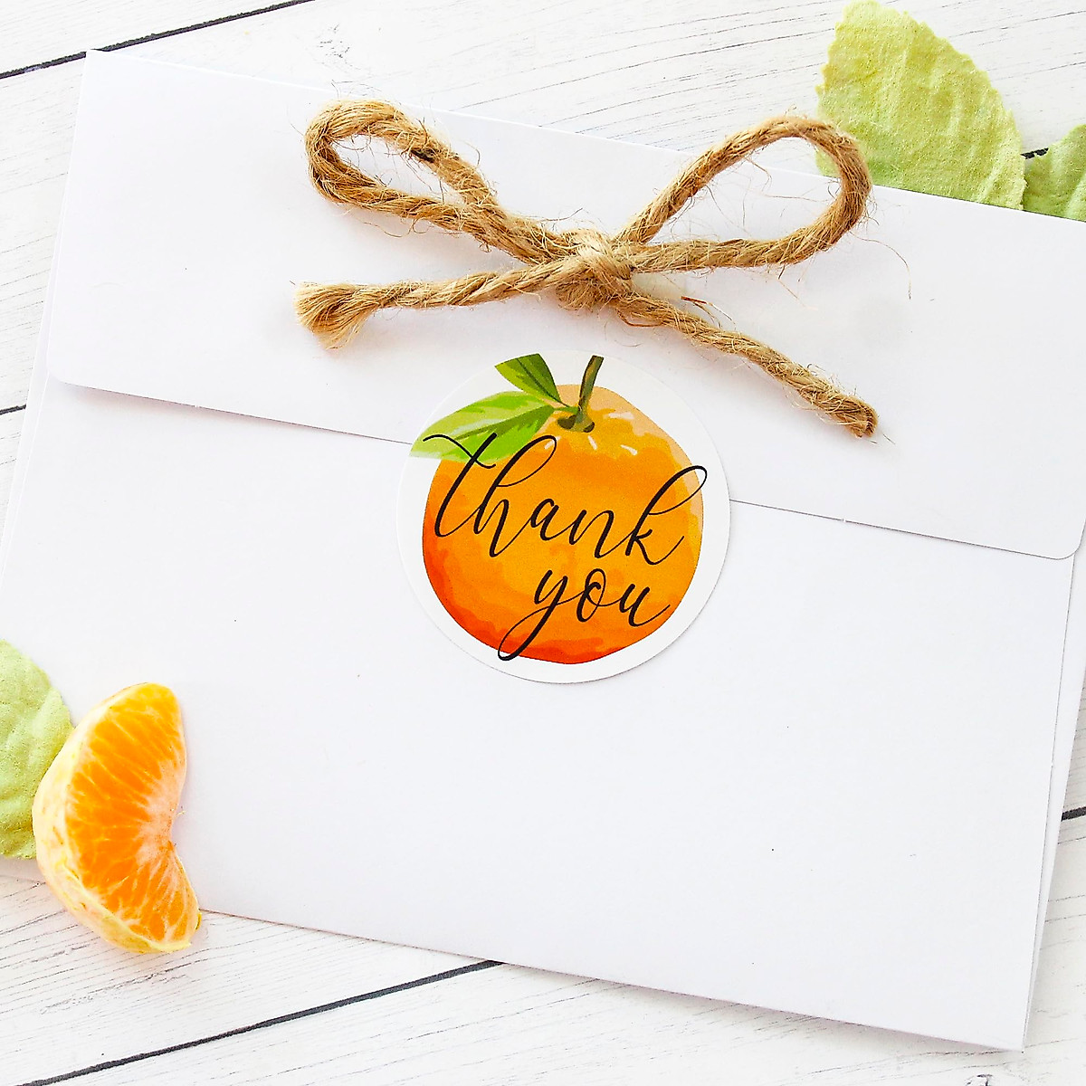Orange Little Cutie Baby Shower Thank You Stickers, Party Favor Bag Stickers - 40 Count