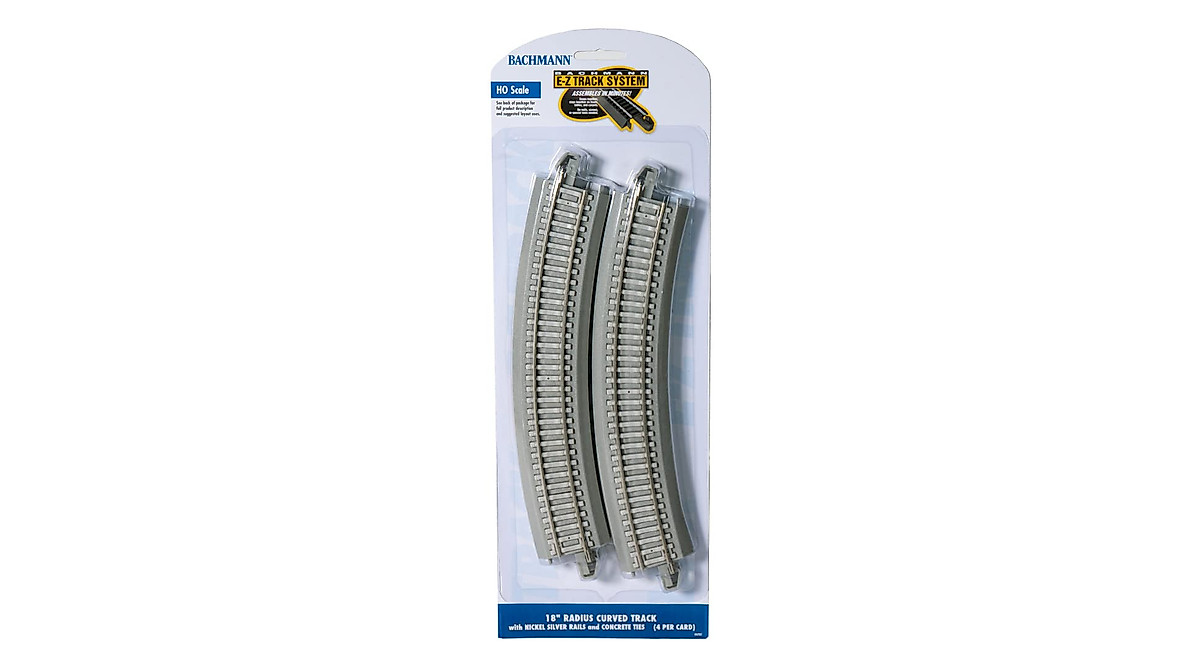 Bachmann E-Z Track Nickel Silver 18 Radius HO Curved Track - Easy Setup