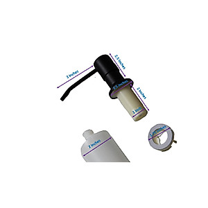 Soap Dispenser for Kitchen Sink, Built in, Stainless Steel (Brushed Nickel), Pump Set for Dish Soap or Lotion, Refill from The Top, for CounterTop, Black