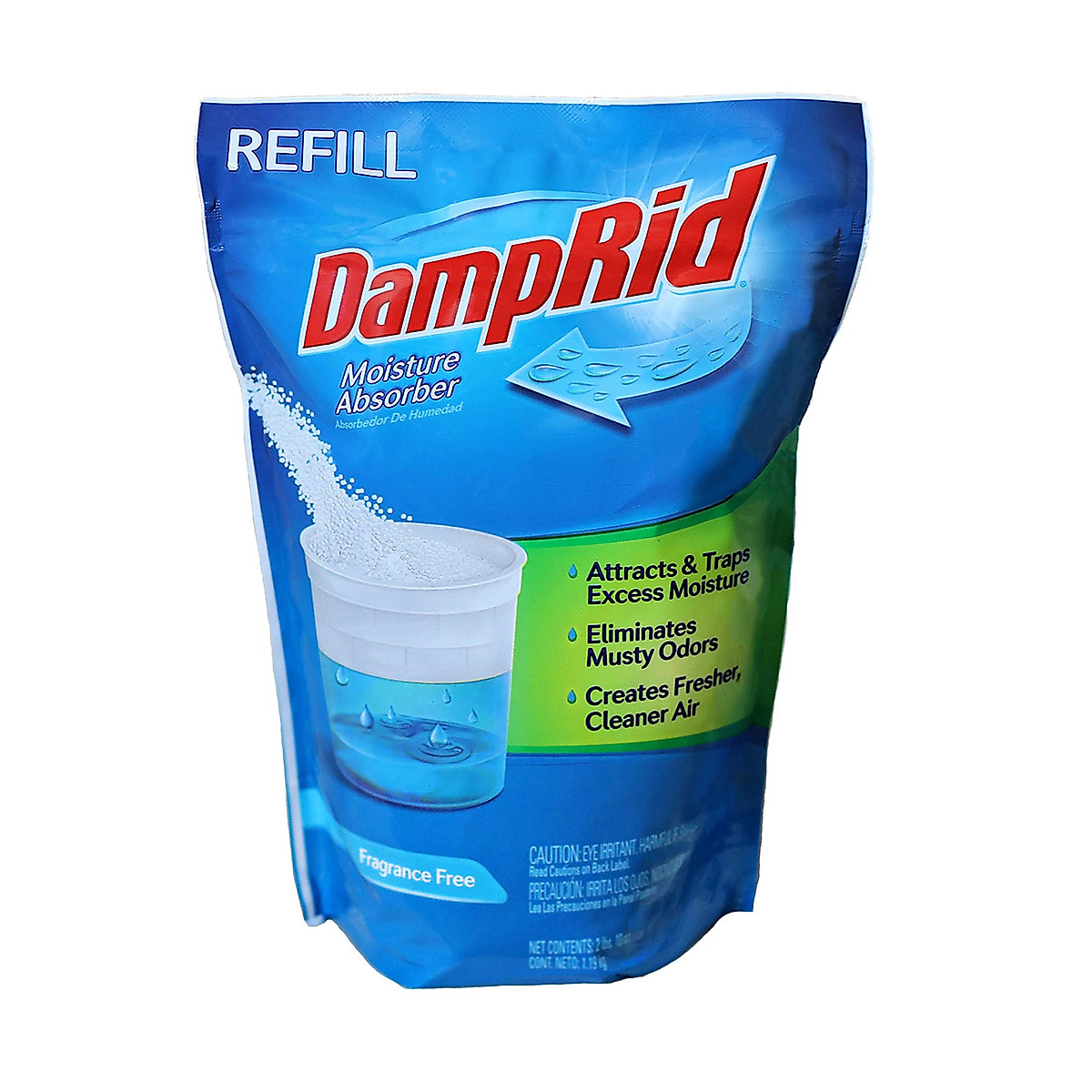 DampRid Fragrance Free Moisture Absorber, 42 oz. Refill Bag, White, 3 Count