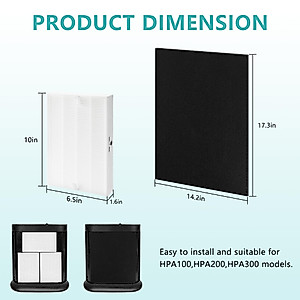 HPA300 Filter Replacement Compatible for Honey-well HPA200,HPA100 Series Filter,9 Pakcs R Filters Replacement by MIFLUS